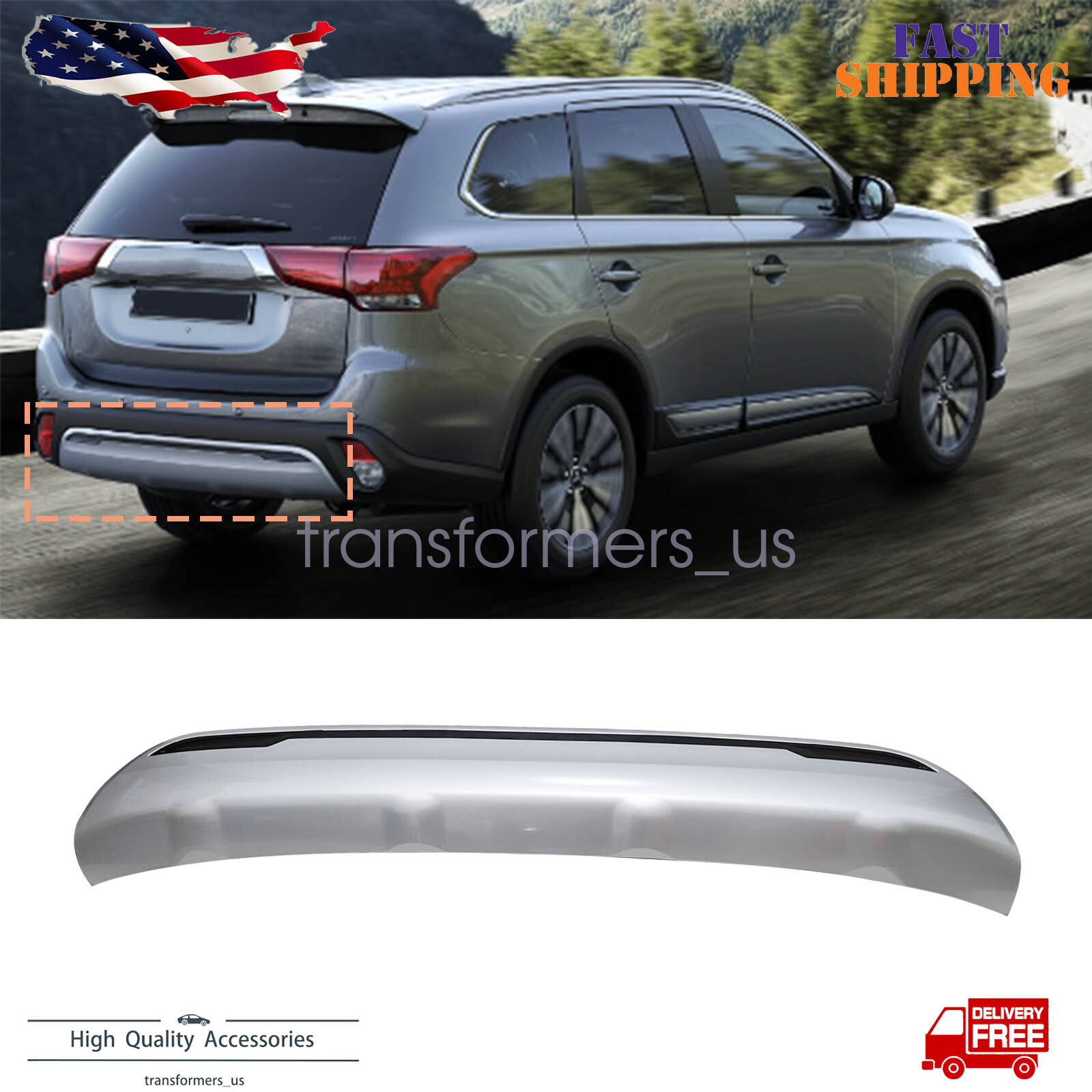 For Mitsubishi Outlander 2019-2022 PHEV Rear Bumper Lower Panel Cover ...