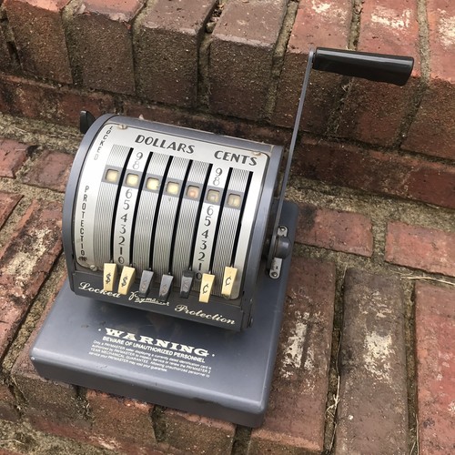 Paymaster Series X-550 Manual Check Writer Stamping NO COVER Or KEY As ...