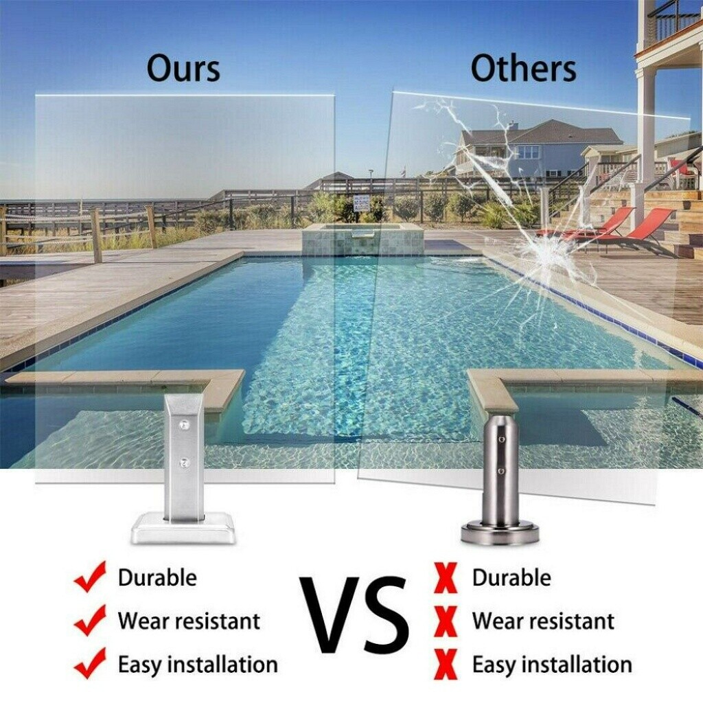 Heavy Duty 304 Stainless Steel Spigot Glass Pool Fencing Balustrade ...
