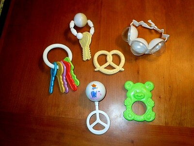 Vintage Baby Rattles Teethers Chew Toys The First Years Keys Wrist ...