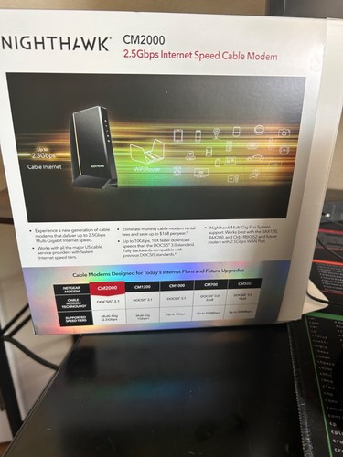 NETGEAR Nighthawk CM2000 Multi Gig Cable Modem Up To 2.5 Gbps DOCSIS 3. ...