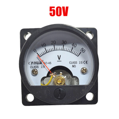 1x DC 0 - 50V Analog Voltmeter Analogue Voltage Panel Meter SO45 Direct ...