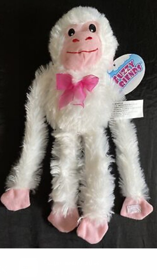 12 " White Monkey Plush Hanging Fuzzy Friends Brand NEW with Tags | eBay