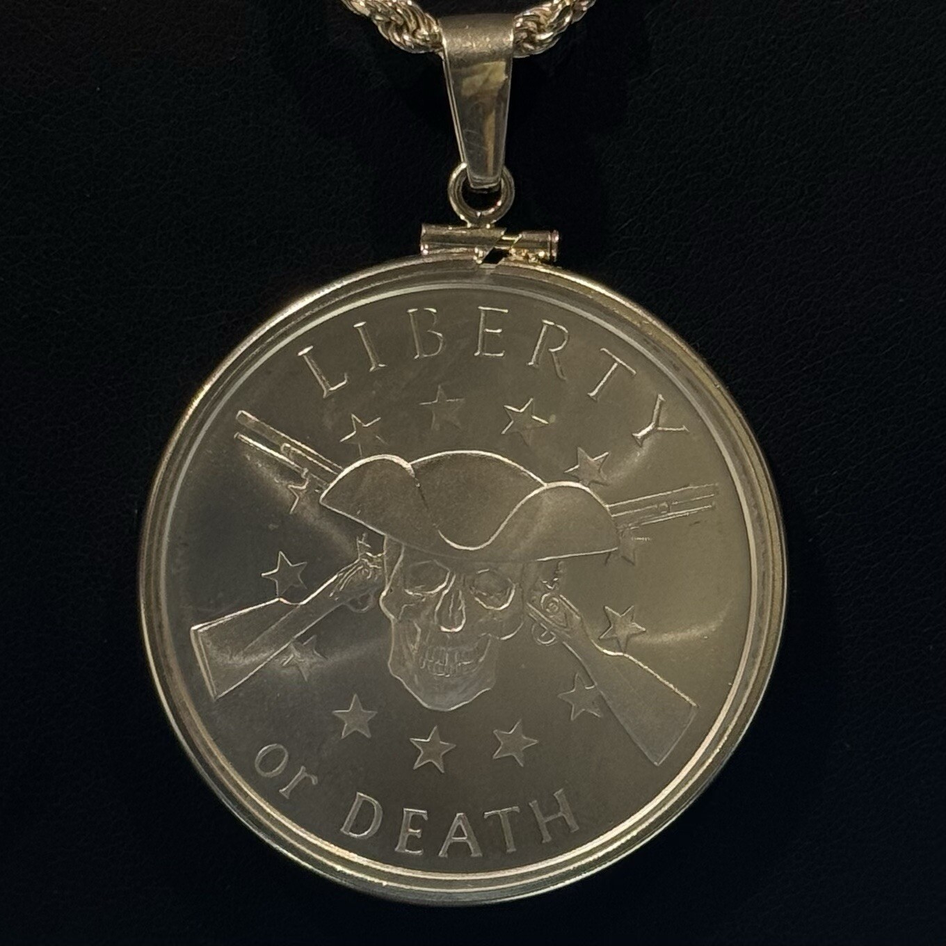 Liberty Or Death Coin Silver Pendant Troy Ounce With .925 Sterling ...