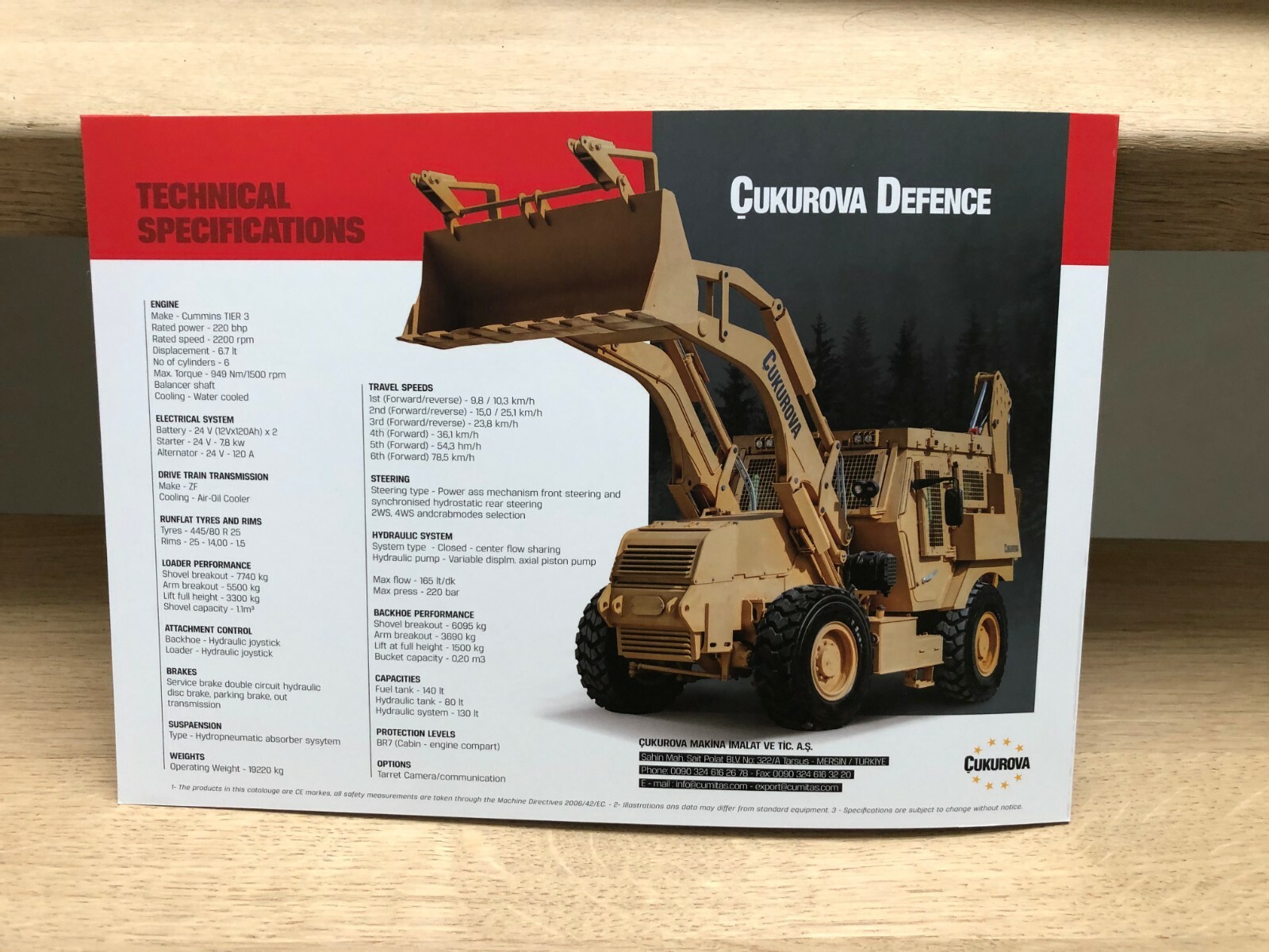 Çukurova Defence (Türkiye) 4x4x4 fast armoured backhoe loader brochure ...