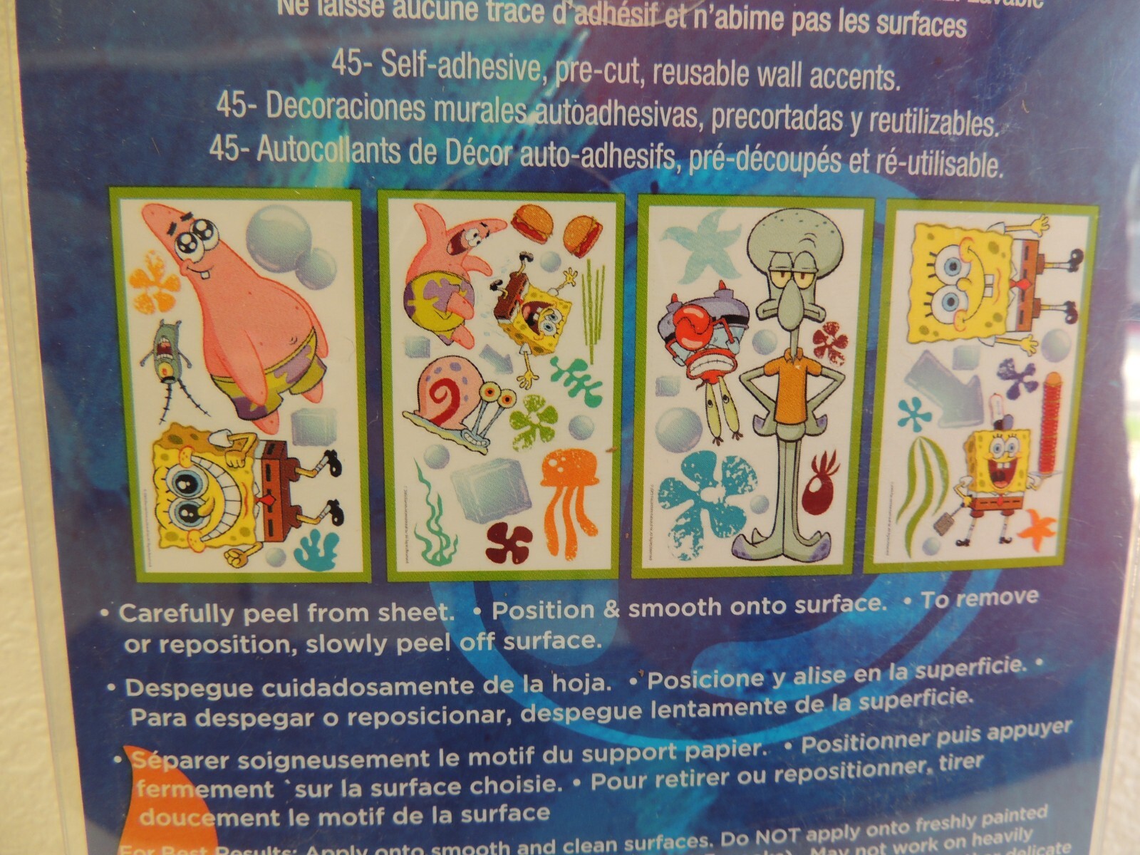 SPONGEBOB SQUAREPANTS ROOMMATES PEEL AND STICK WALL DECALS # RMK1380SCS ...