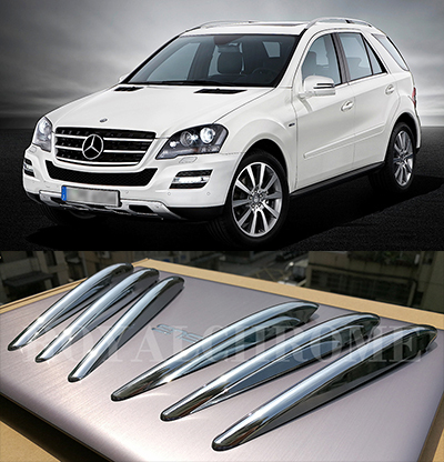 DELUXE Bonnet Fins Hood Vent Grill Trims 6x for Mercedes ML W164 AMG ...