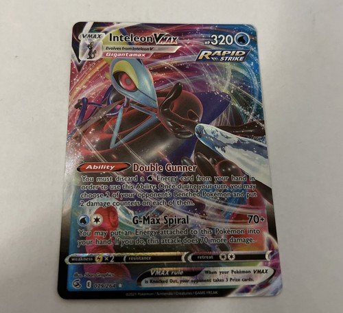 Inteleon VMAX - NM - Mint Ultra Rare Card - Pokemon TCG Fusion Strike ...