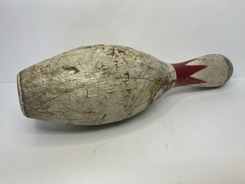 Vintage Bowling Pin King Brunswick Red Crown Wood | eBay