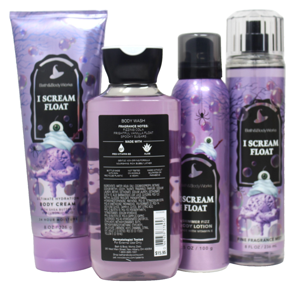 Bath & Body Works I Scream Float Lotion Wash Mist Ghoul Set of 4 ...