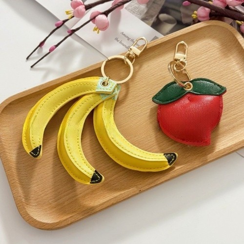 Peach Leather Keychain Cute Design Banana Pendants Car Keychain | eBay ...