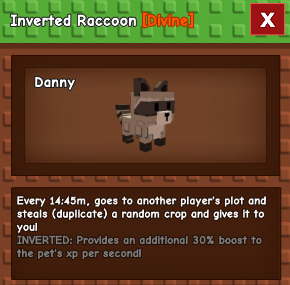 Inverted Raccoon 🦝Random Age🦖Random Weight🦖 GROW A GARDEN🎮 Fast ...