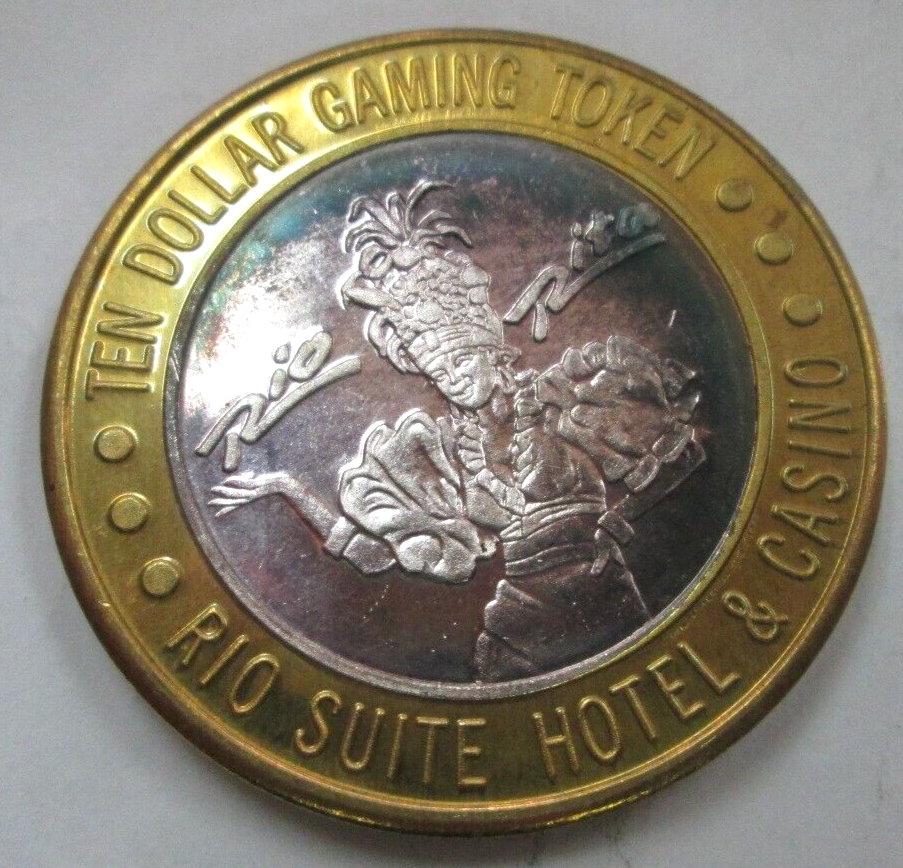 limited ed ten dollar gaming token .999 fine silver Las Vegas Rio ...