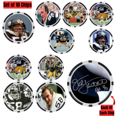 Jack Lambert SIGNED Poker Chip Set (10) - Top 100 NFL Football Player ...