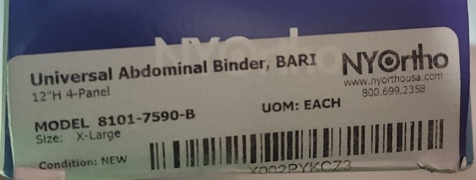 NYOrtho Bariatric Abdominal Binder - 12-Inch Wide Elastic Belly Wrap ...