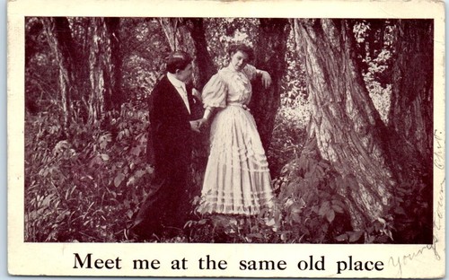 Postcard - Meet me at the same old place with Lovers Picture | eBay