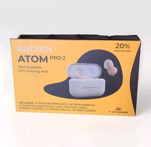 Audien ATOM PRO 2 Wireless Rechargeable OTC Hearing Aid NEW Sealed | eBay