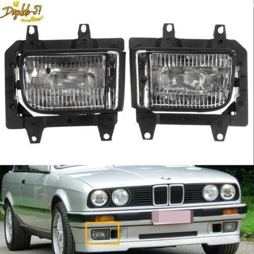 2Pc Fit For BMW E30 325i 1985-1993 Front Lower Bumper Fog Light Lens Cover Clear | eBay