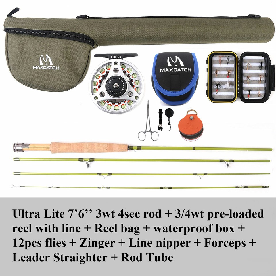 Maxcatch 1/2/3WT Fly Fishing Rod 6'/6'6"/7'/7'6" For Small Streams ...