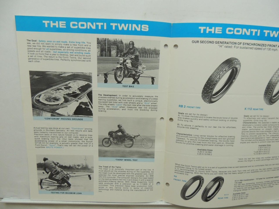 Continental Conti Twins Tires Brochure K112 RB2 Specifications ...