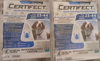 FRONTLINE Flea and Tick Treatment for Dogs 23-44Lbs.. Two Single Dose ...