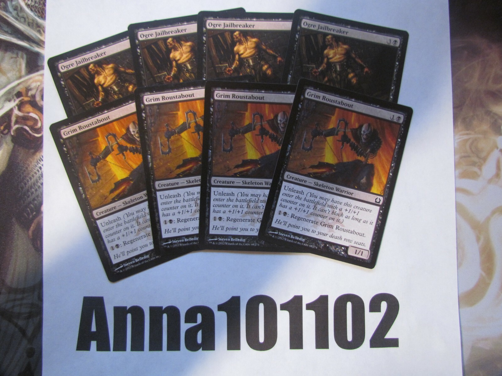 *1,OCT20 MTG Grim Roustabout x4 and Ogre Jailbreaker 4x | eBay