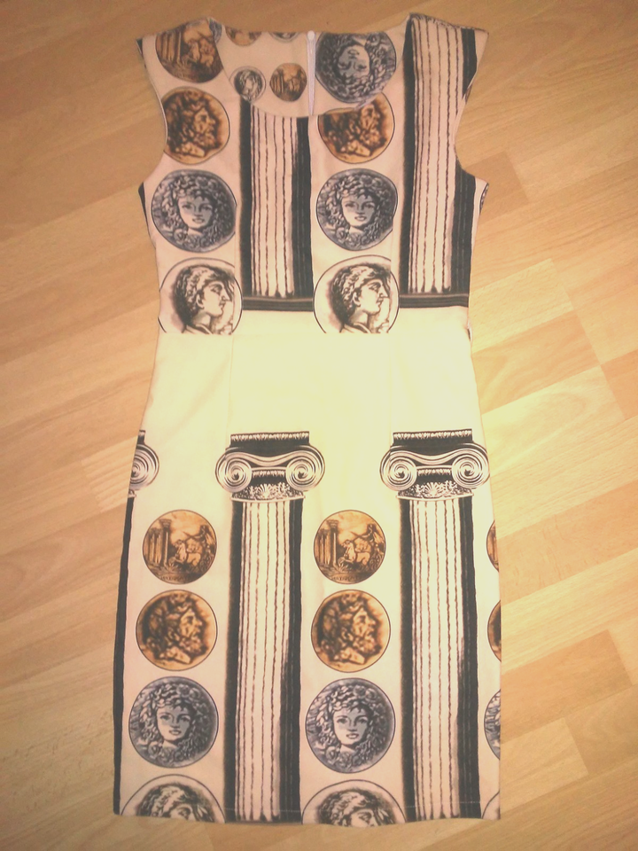 Vintage Bodycon Dress with Greek Characters Pattern | eBay UK