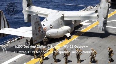 High-precision 1:200 MV-22 Osprey + Humvee + US Marines Tiltrotor ...