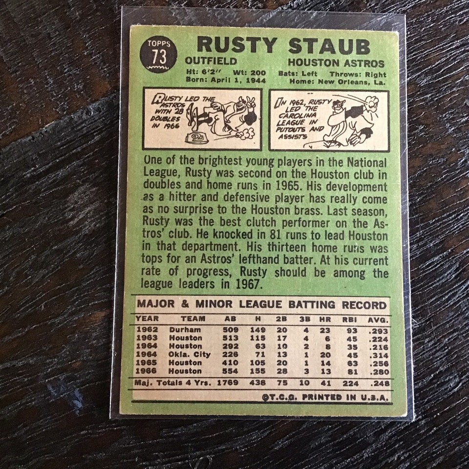 1967 Topps #73 Rusty Staub VGEX-EX | eBay