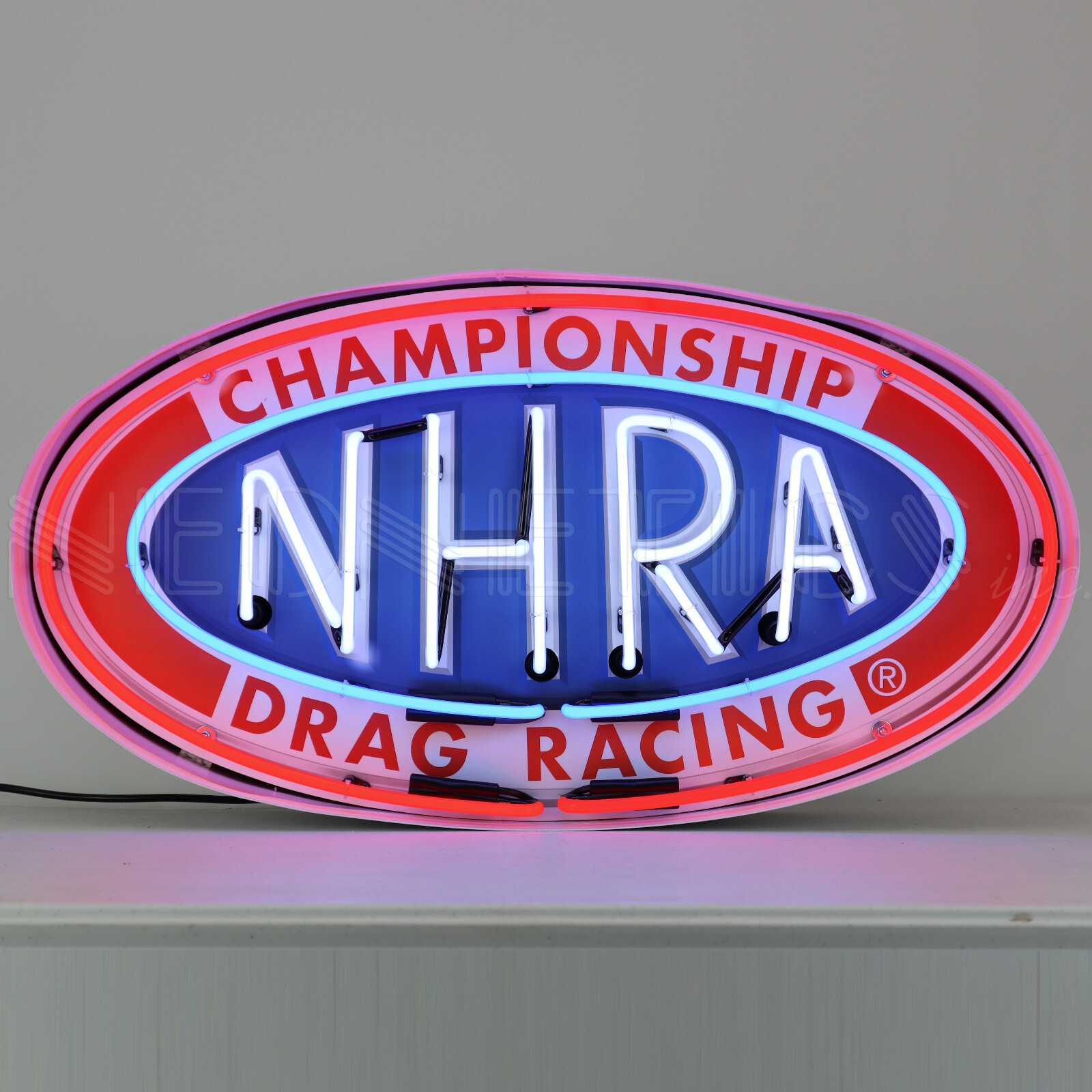 NHRA neon sign Steel Case Drag Racing Garage Glass lamp Funny Car ...