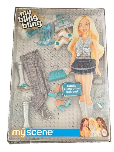 Barbie My Scene My Bling Bling Doll Fashion Outfit Silver Teal Denim ...