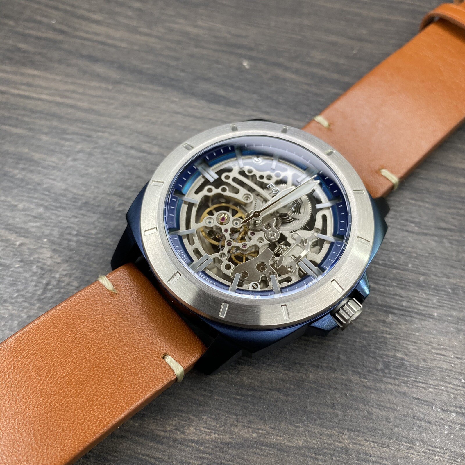 Fossil BQ2427 Privateer Sport Brown Leather Mechanical Automatic Watch ...