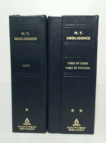 Law Books Negligence in New York Courts Cases Statutes Mathew Bender ...