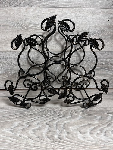 Longaberger Wine Rack Countertop Stand Wrought Iron Bronzed Holds 6 ...