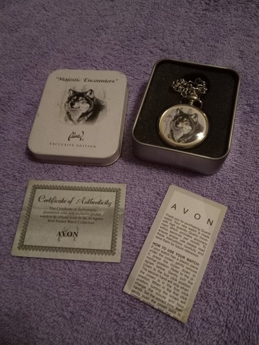Avon Majestic Encounters Wolf Pocket Watch Al Agnew Exclusive Edition ...
