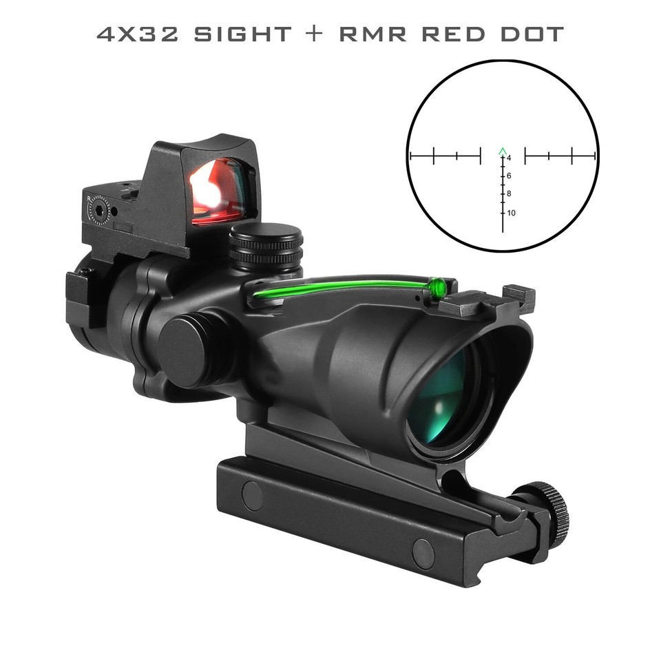 ACOG 4x32 True Fiber Optics Red / Green Chevron Red Dot Sight Tactical ...