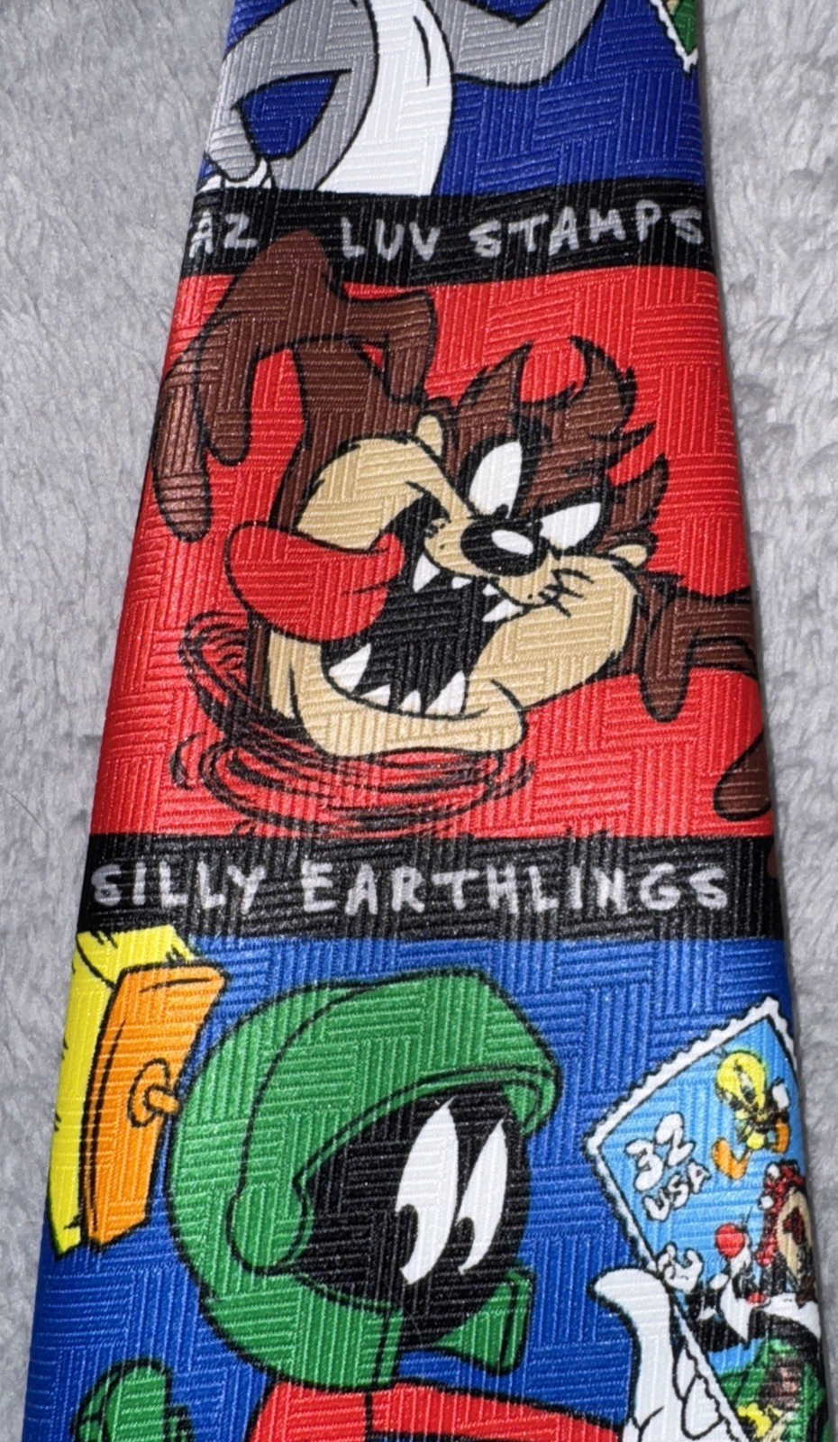 Looney Tunes Neck tie 1997 Stamp Collection 56 inches NWT Made in U.S.A ...