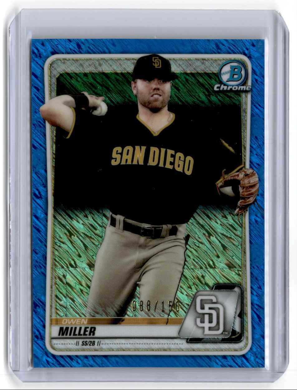 2020 Bowman Chrome Blue Shimmer Refractor Owen Miller 088/150 San Diego ...