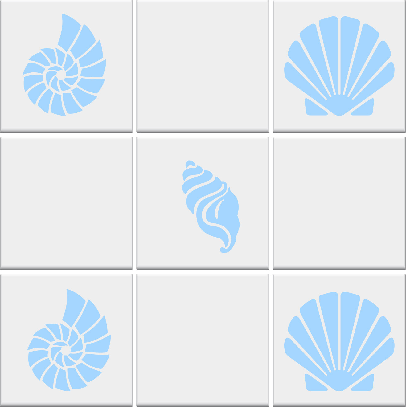 SEA SHELL Tile Stickers Bathroom Seashell Nautical Sticker Vinyl Wall 3 ...