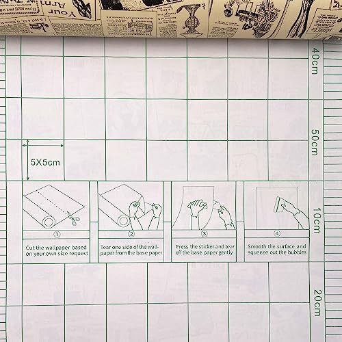 Vintage Newspaper Wallpaper Self Adhesive Peel & Stick Contact Paper ...