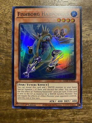 Yu-Gi-Oh! Fishborg Harpooner LEDE-EN032 - 1st Edition - Super Rare ...