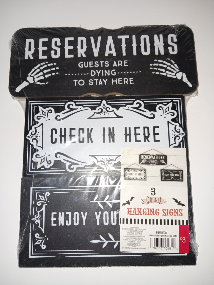 Target Halloween Inn Sign Set of 3 Hanging Signs | eBay