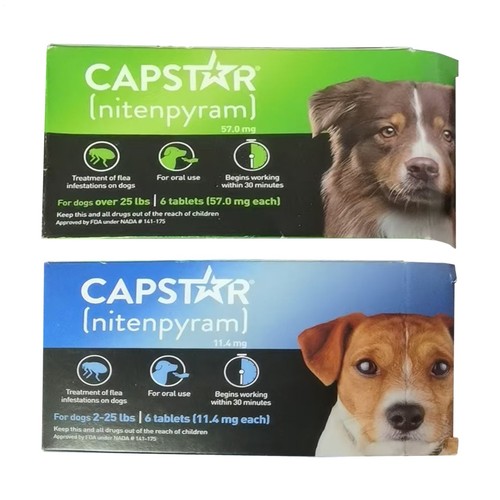 Capstar Dog Cat Flea Tablets Treatment Kills Fleas Fast 11mg 57mg 1-2 ...