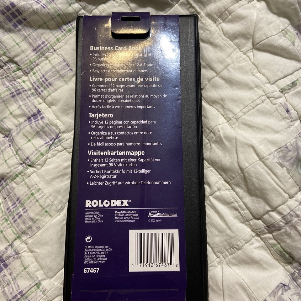 NEW Original Rolodex Business Card Book 96-Card 12 Pages - Black 67467 ...