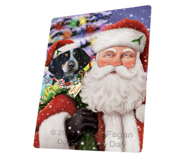Jolly Saint Nick Santa Bluetick Coonhound Dog Woven Throw Sherpa ...