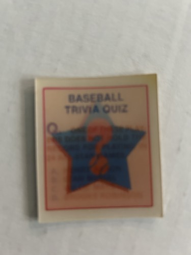1986 Sportflics #22 Baseball Trivia Quiz Trivia Cards | eBay