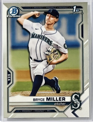 Bryce Miller 1st Bowman Chrome 2021 Draft #BDC-64 Prospect Rookie NICE ...