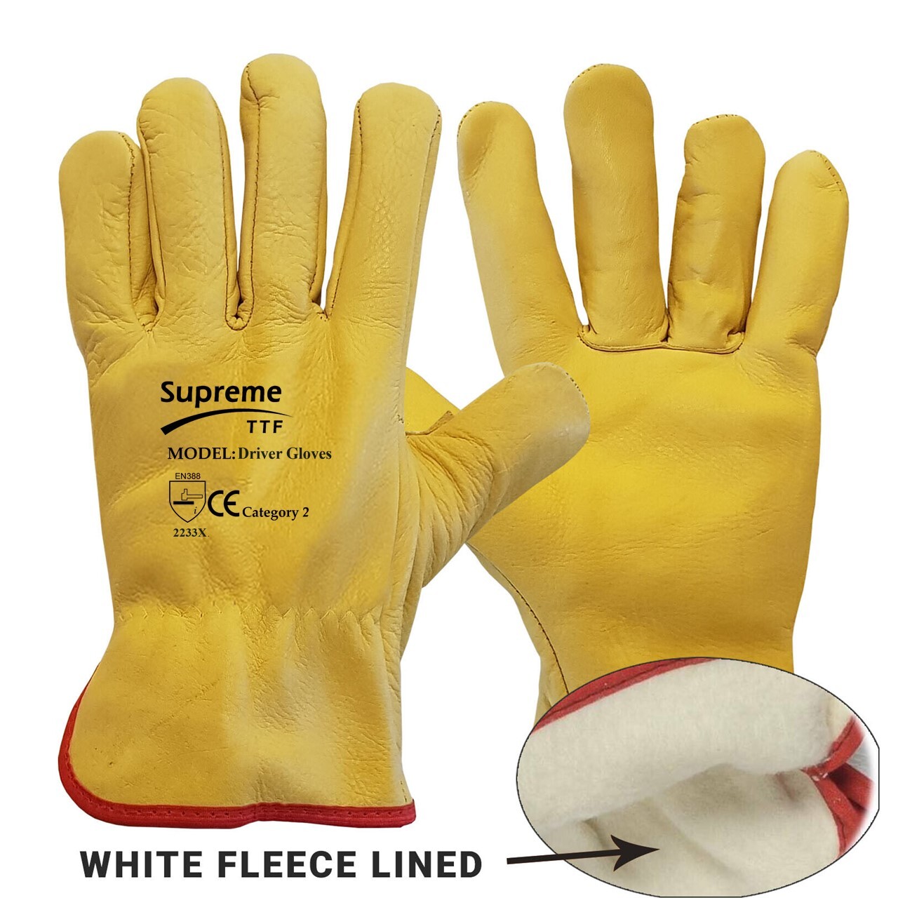 Supreme Leather Safety Gloves HGV Drivers Forklift Truck Gardening ...