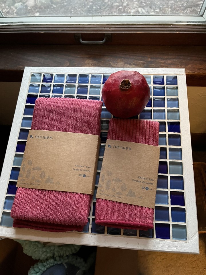 Norwex Channel Texture Kitchen Cloth & Towel Set Pomegranate | eBay
