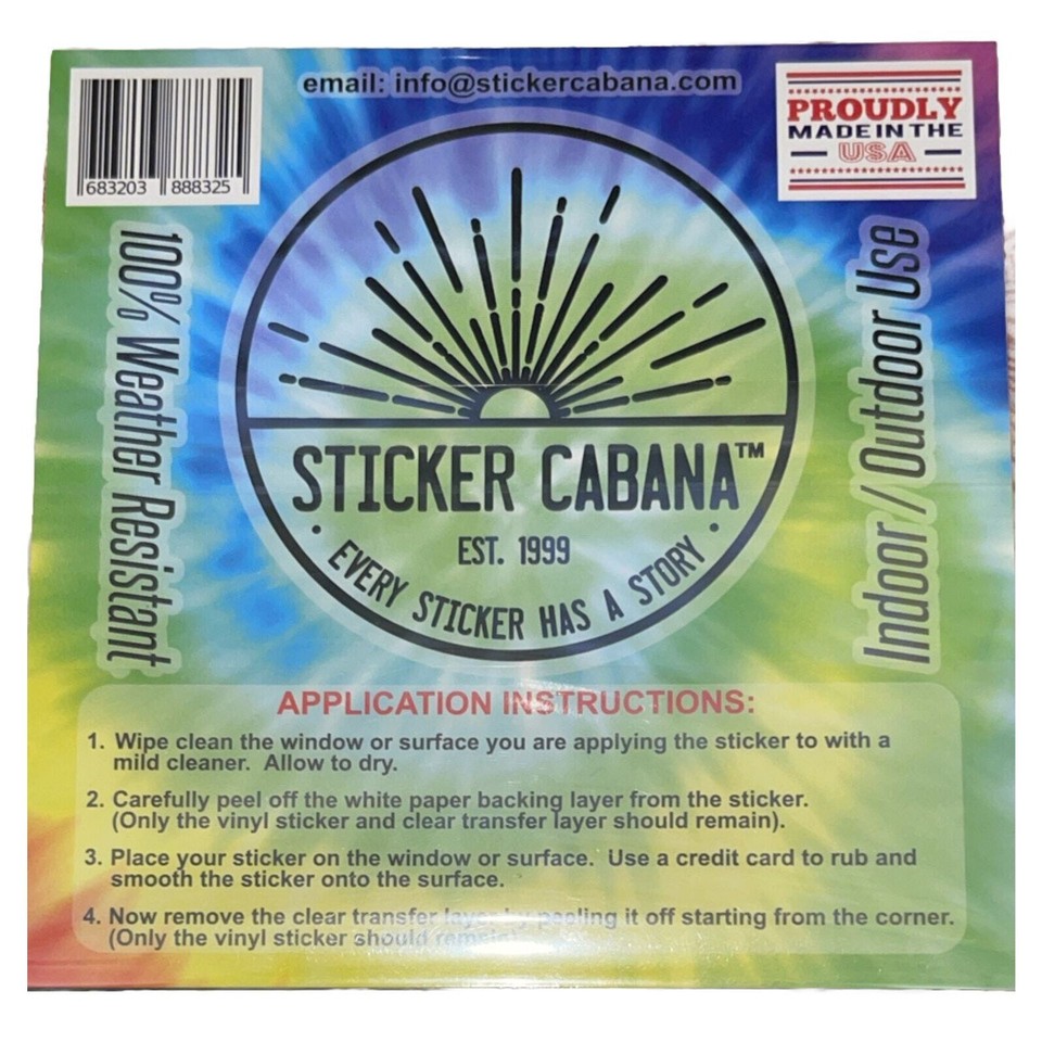 Sticker Cabana Decal 4.5 In Seas The Day Round Blue Window Car | eBay